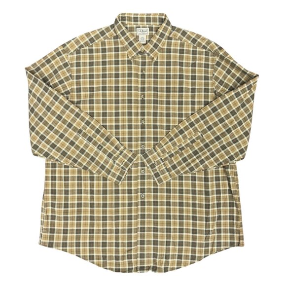 L.L. Bean | Shirts | Euc Mens Ll Bean Olive Tartan Plaid Button Down Shirt Fkr6 Size Xxl | Poshmark